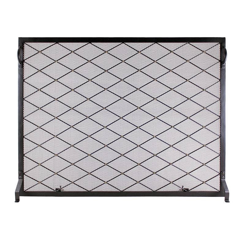 Ebern Designs Allantra Single Panel Iron Fireplace Screen "& Reviews" | Wayfair